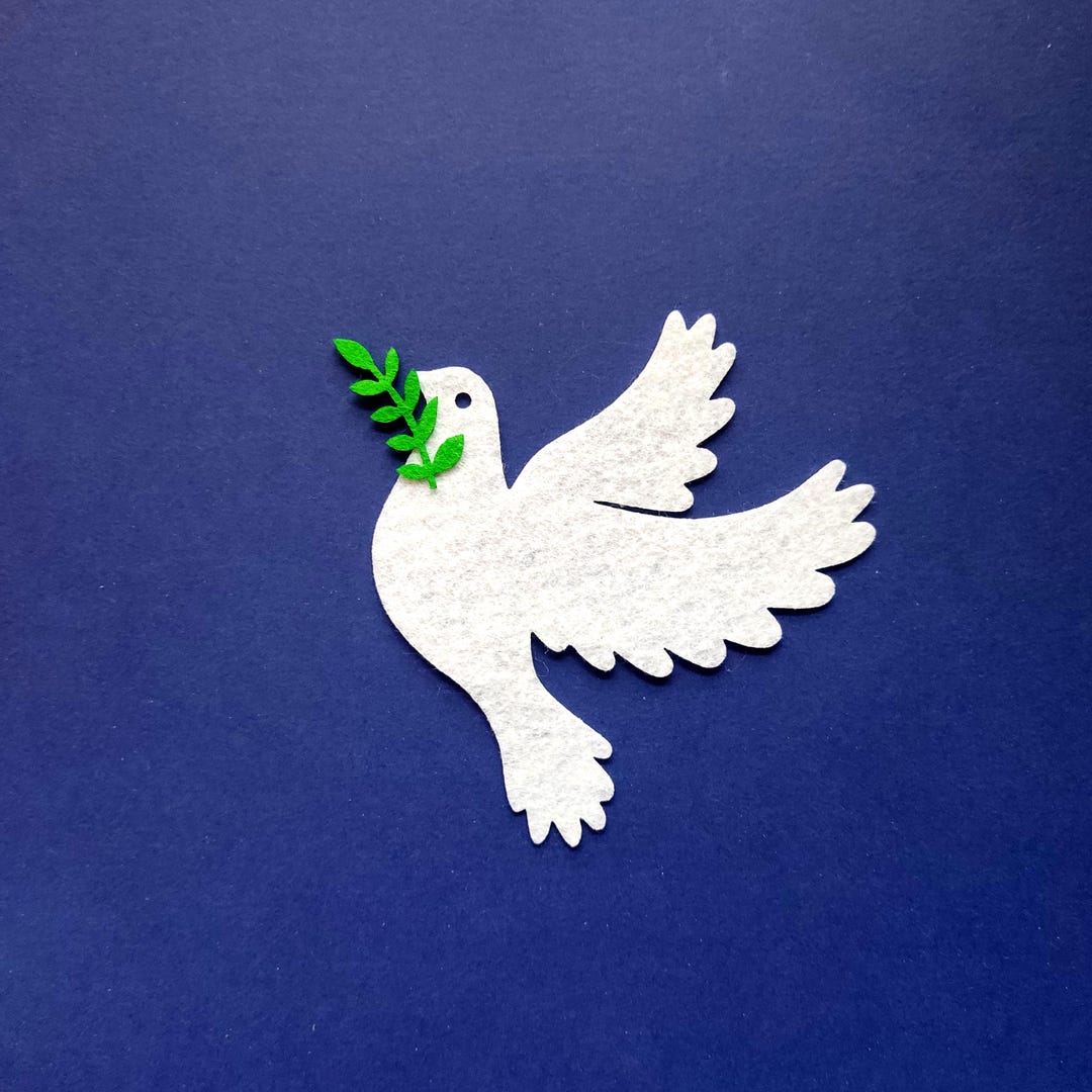 Felt Dove Cutouts With Olive Branch Dove Die Cut Felt Craft Supplies ...