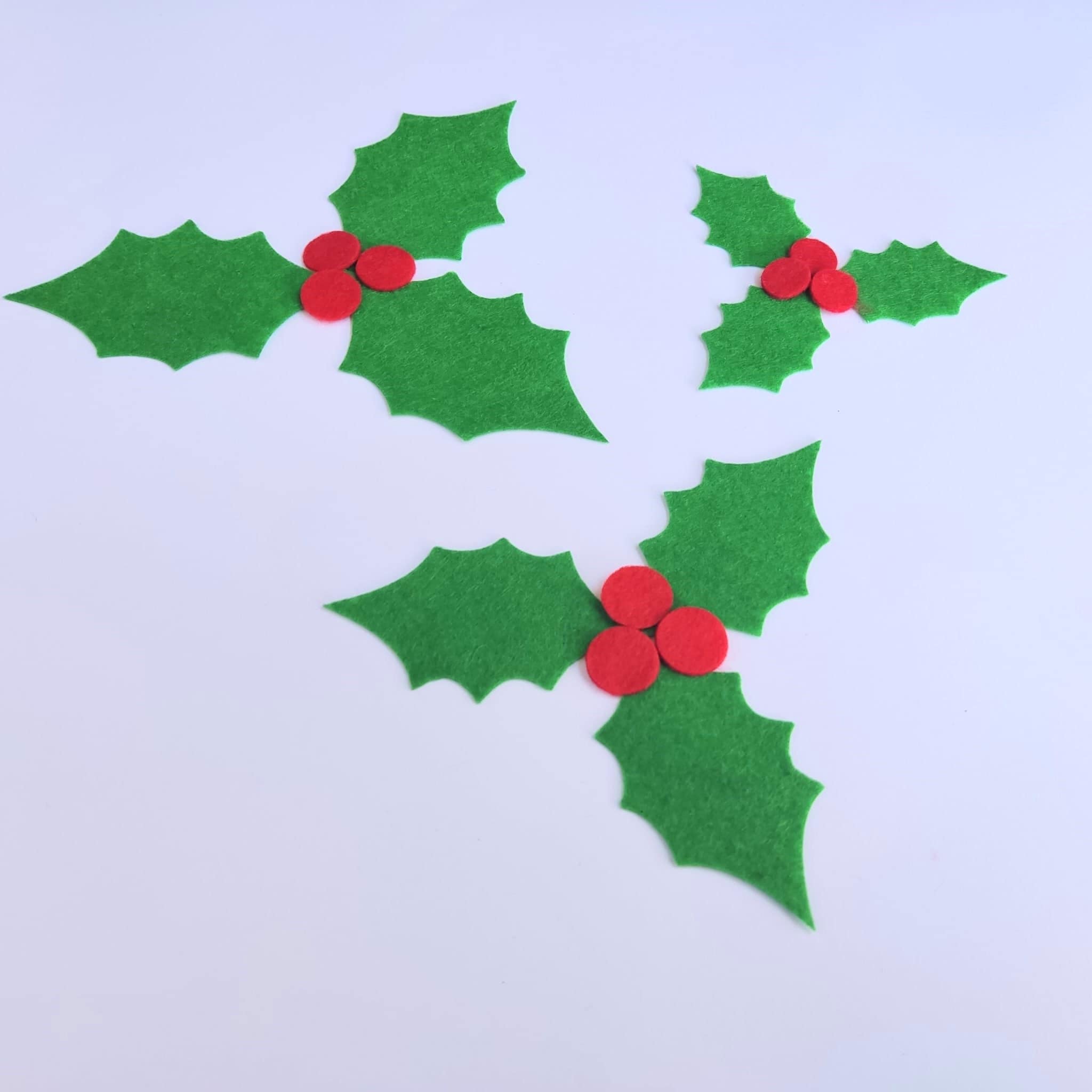 Felt Holly Leaves Felt Die Cut Christmas Craft Supplies Felt Mistletoe ...
