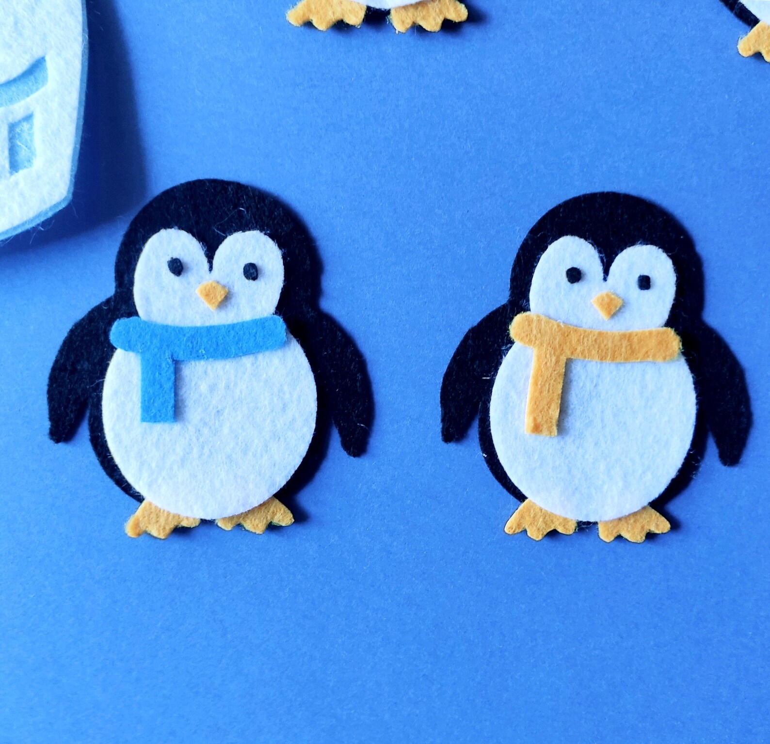 Felt Penguins Felt Board Story Quiet Book Felt Set Preschool Storytime ...