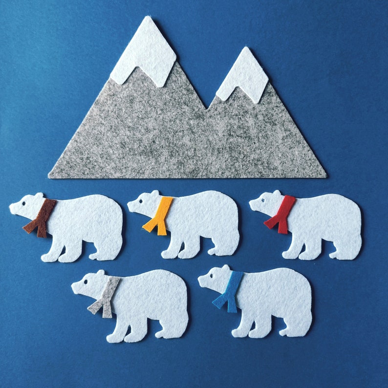 Felt Polar Bears Animals Felt Board Story Quiet Book Felt Set Preschool ...