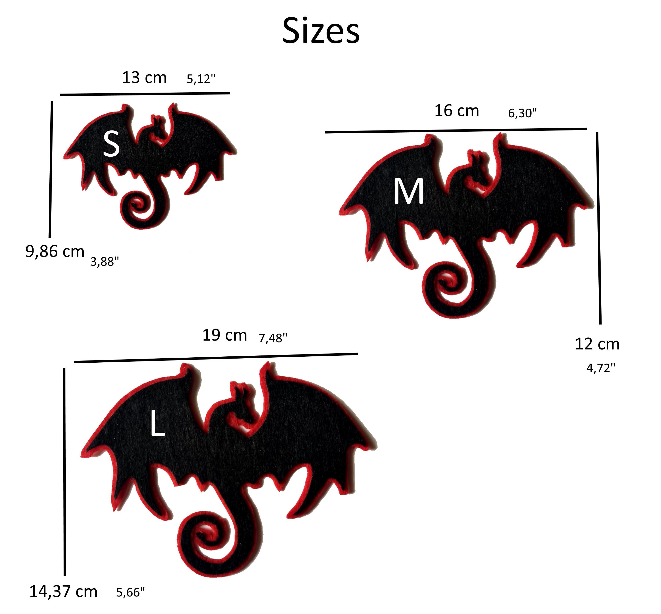 Felt Dragon Applique Die Cut Shape for Sewing and Craft Projects Felt ...