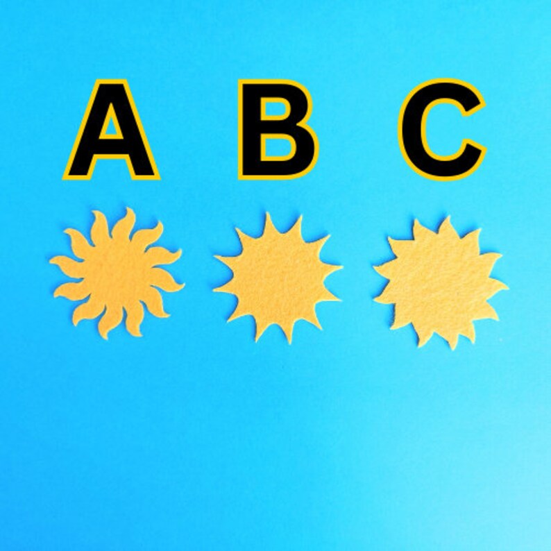Felt Sun Die-cut Craft Supplies Sun Cutout for Sewing Craft Projects ...