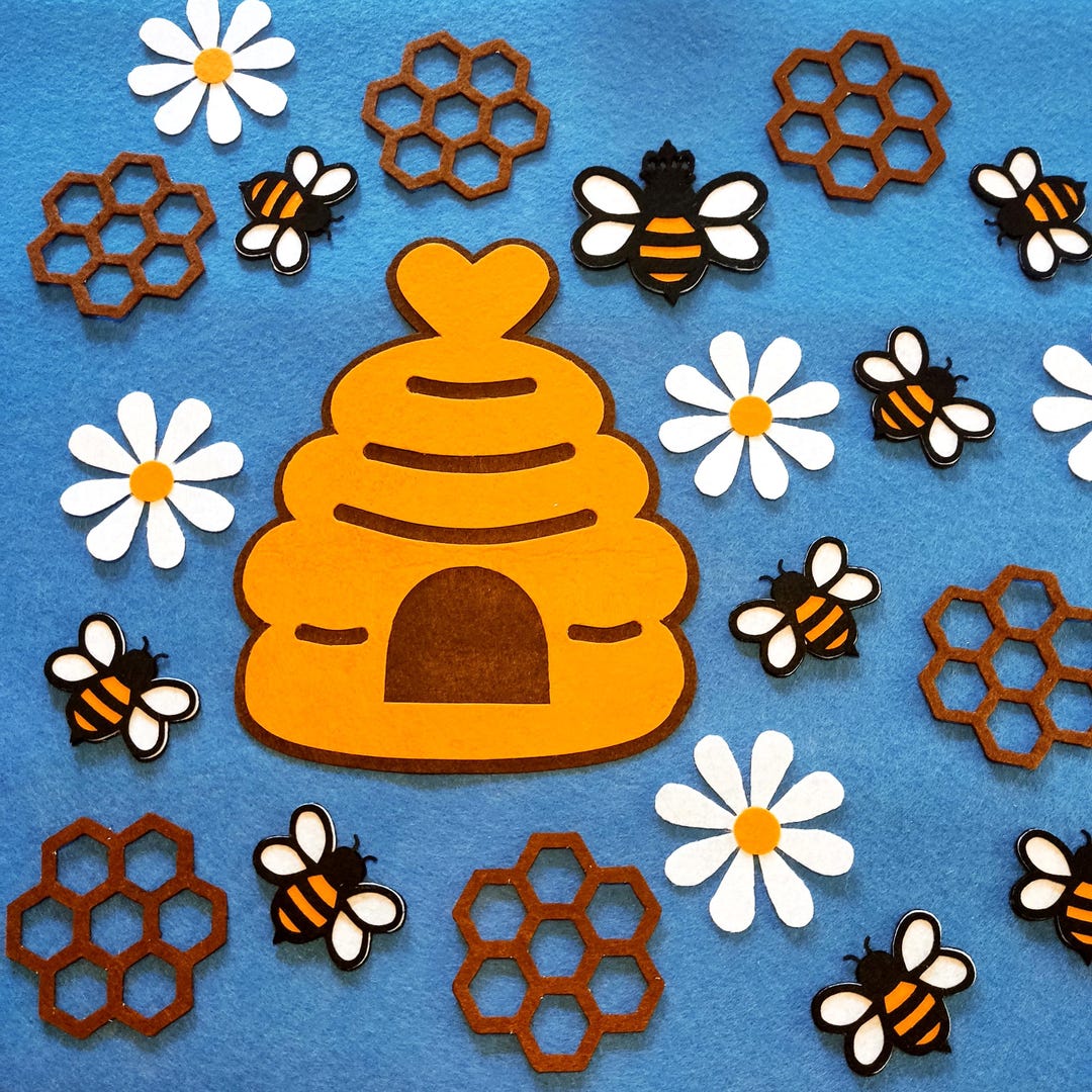 Felt Bees Felt Board Story Quiet Book Felt Set Preschool Storytime ...