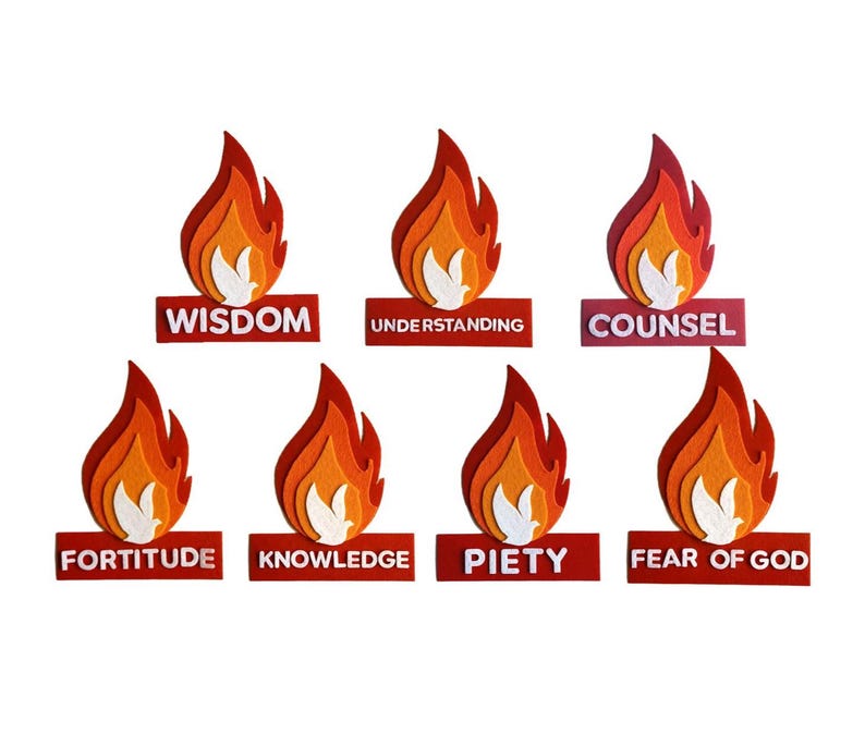 Felt Pentecost Flame: Gifts of the Spirit Religious Decor - Etsy