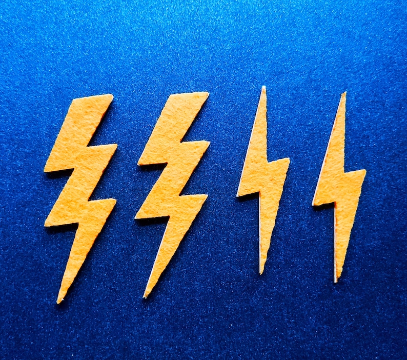 Felt Adhesive Lightning Bolts Die Cut Felt Lightning Bolts Stickers ...