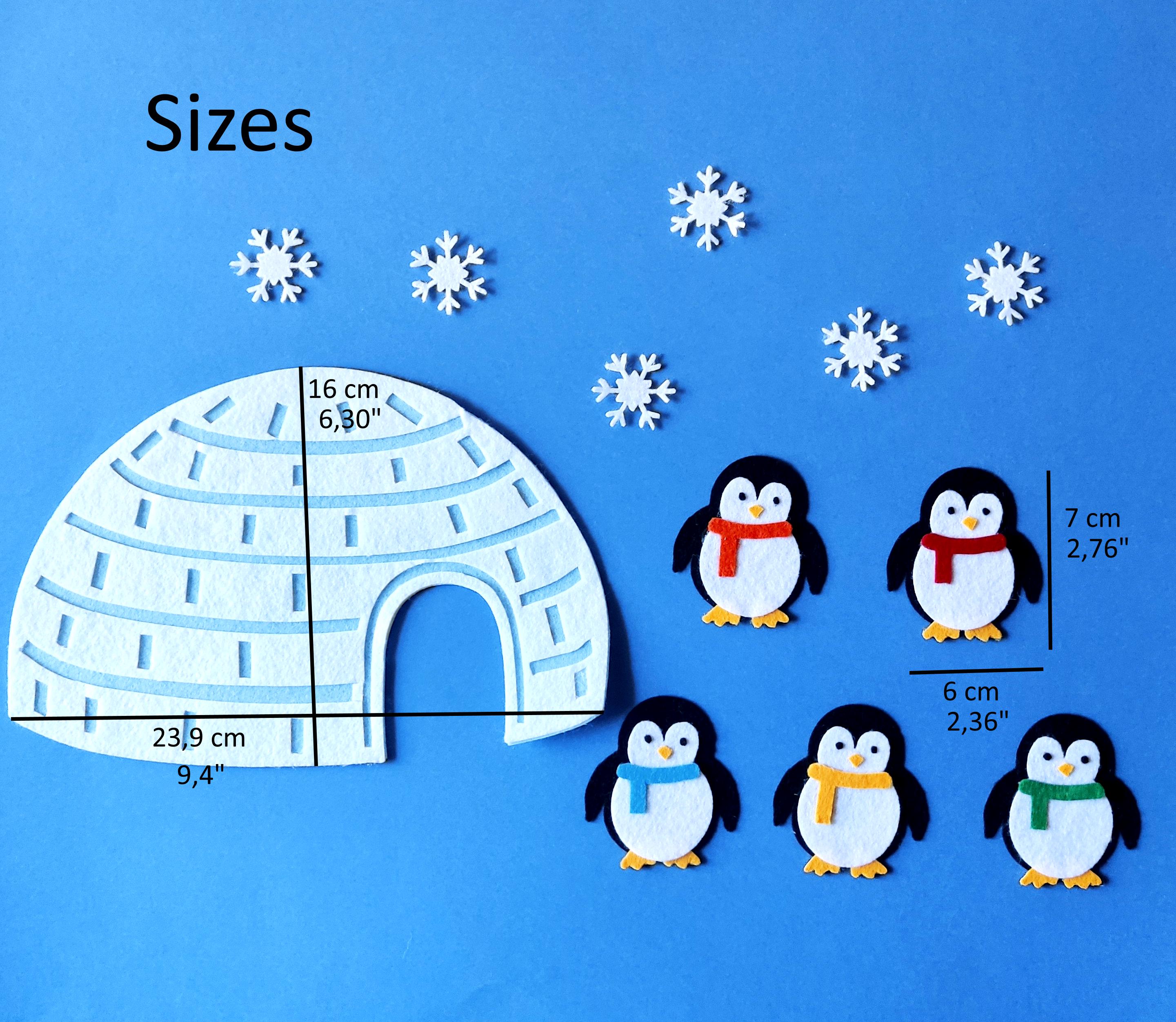 Felt Penguins Felt Board Story Quiet Book Felt Set Preschool Storytime ...