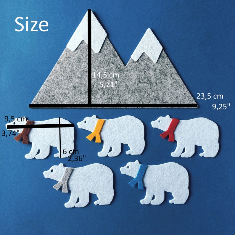 Felt Polar Bear Story Set: Winter Animals Felt Board - Etsy