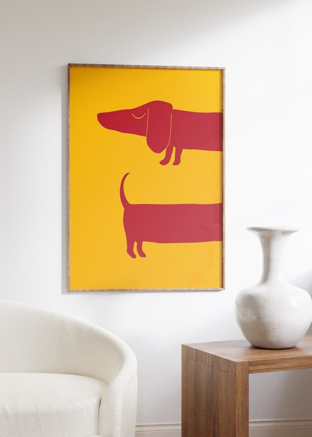 Dachshund Print Weiner Dog Illustration Doxie Art Teckel Print Modern ...