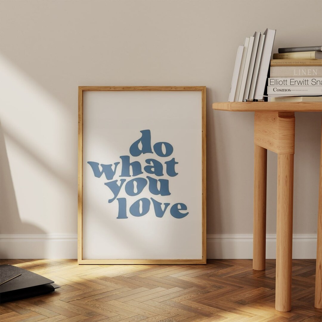 Retro Quote Print Do What You Love Poster Aesthetic Print HIGH QUALITY ...