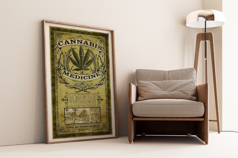 Vintage Cannabis Poster Marijuana Poster HIGH QUALITY - Etsy