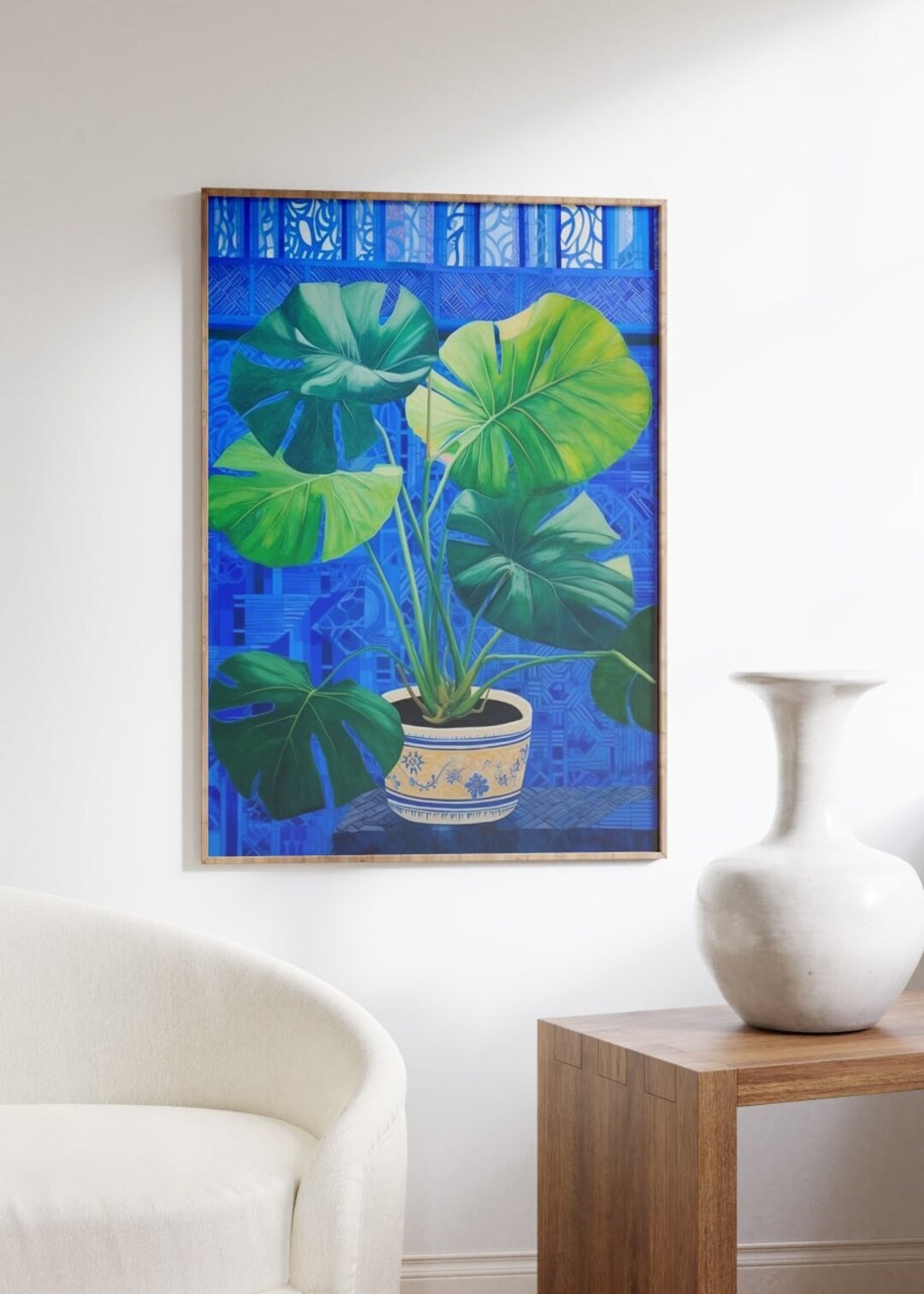 Monstera Print, in Style of Matisse Painting, Plant Lover, Vivid Colors ...