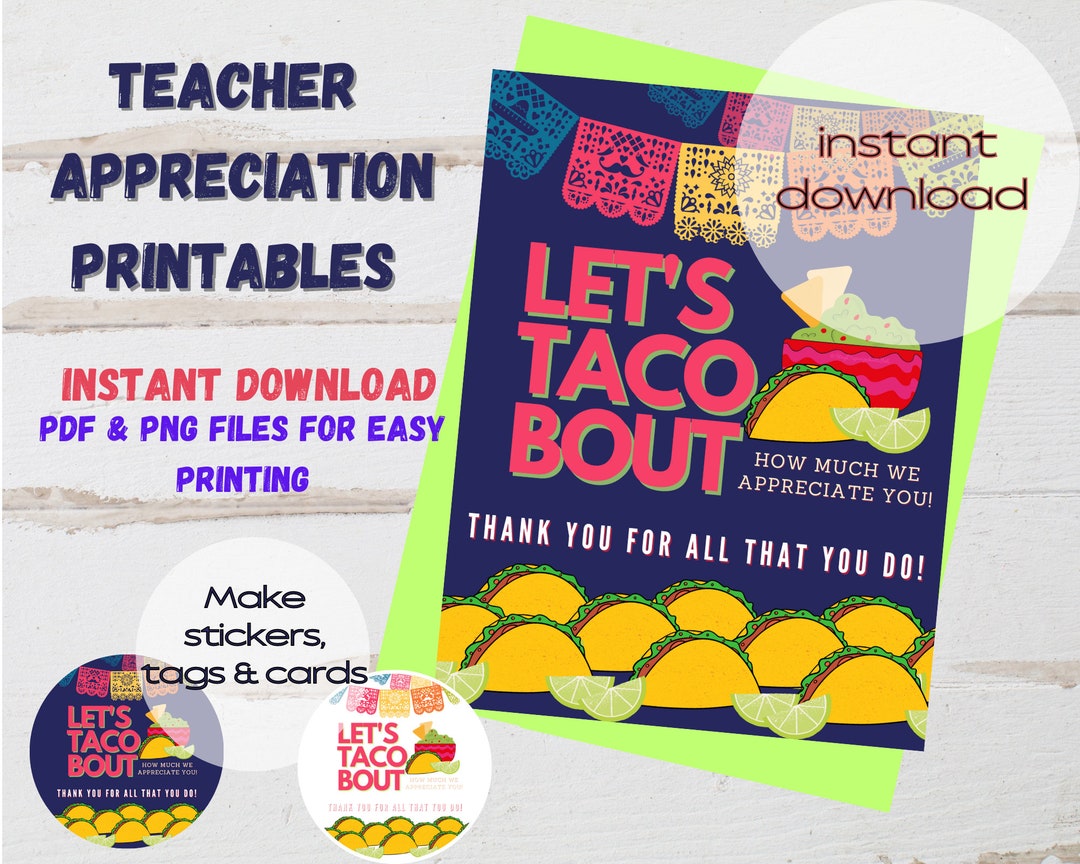 Teacher Appreciation Week, 8.5 X 11 Sign and PNG Files for Stickers and ...