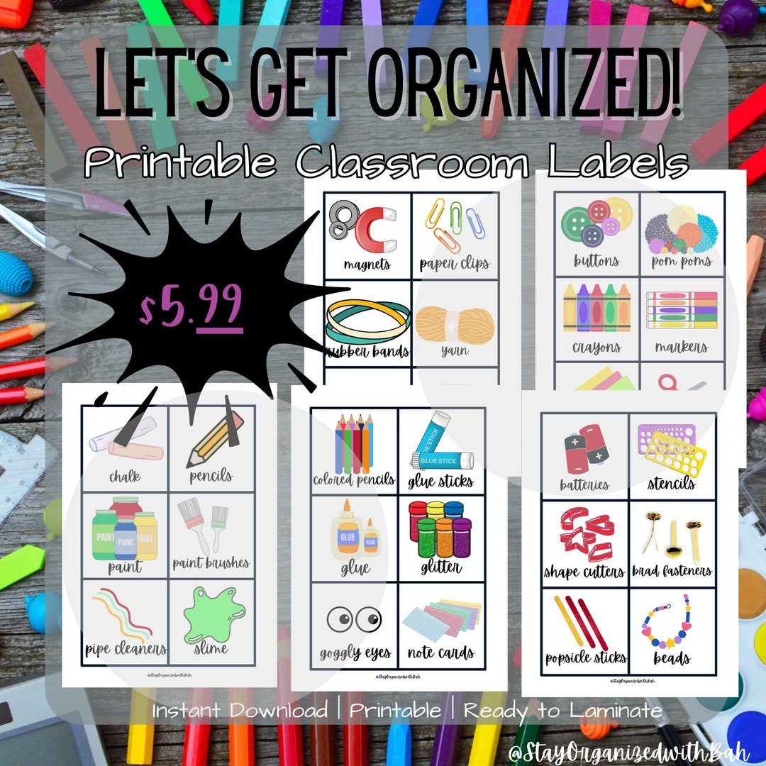 Etiquetas de aula imprimibles / Etiquetas de organización de regreso a ...