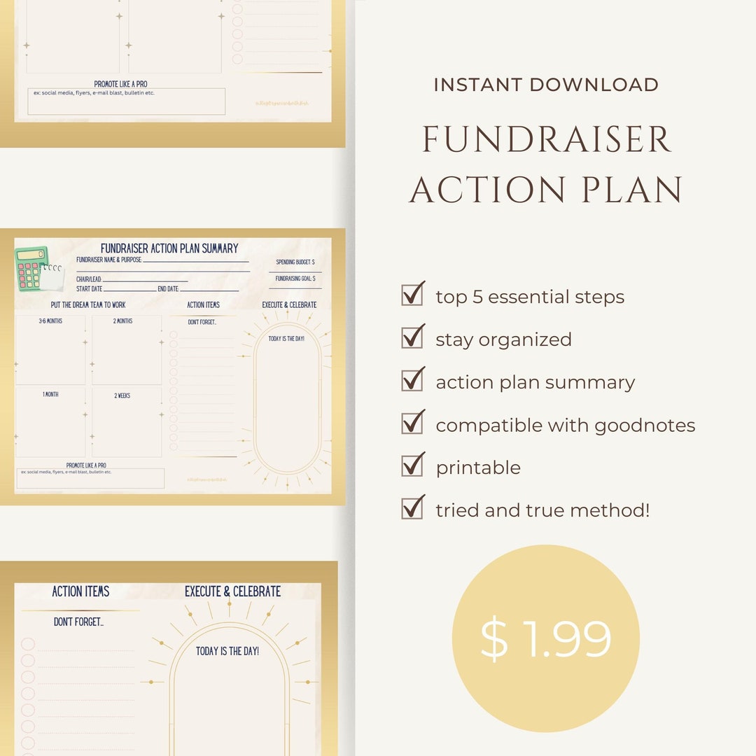Fundraiser Action Plan | Instant Download | School Team Fundraiser ...