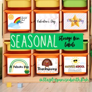 Back to School Organization Storage Bin Labels - Etsy