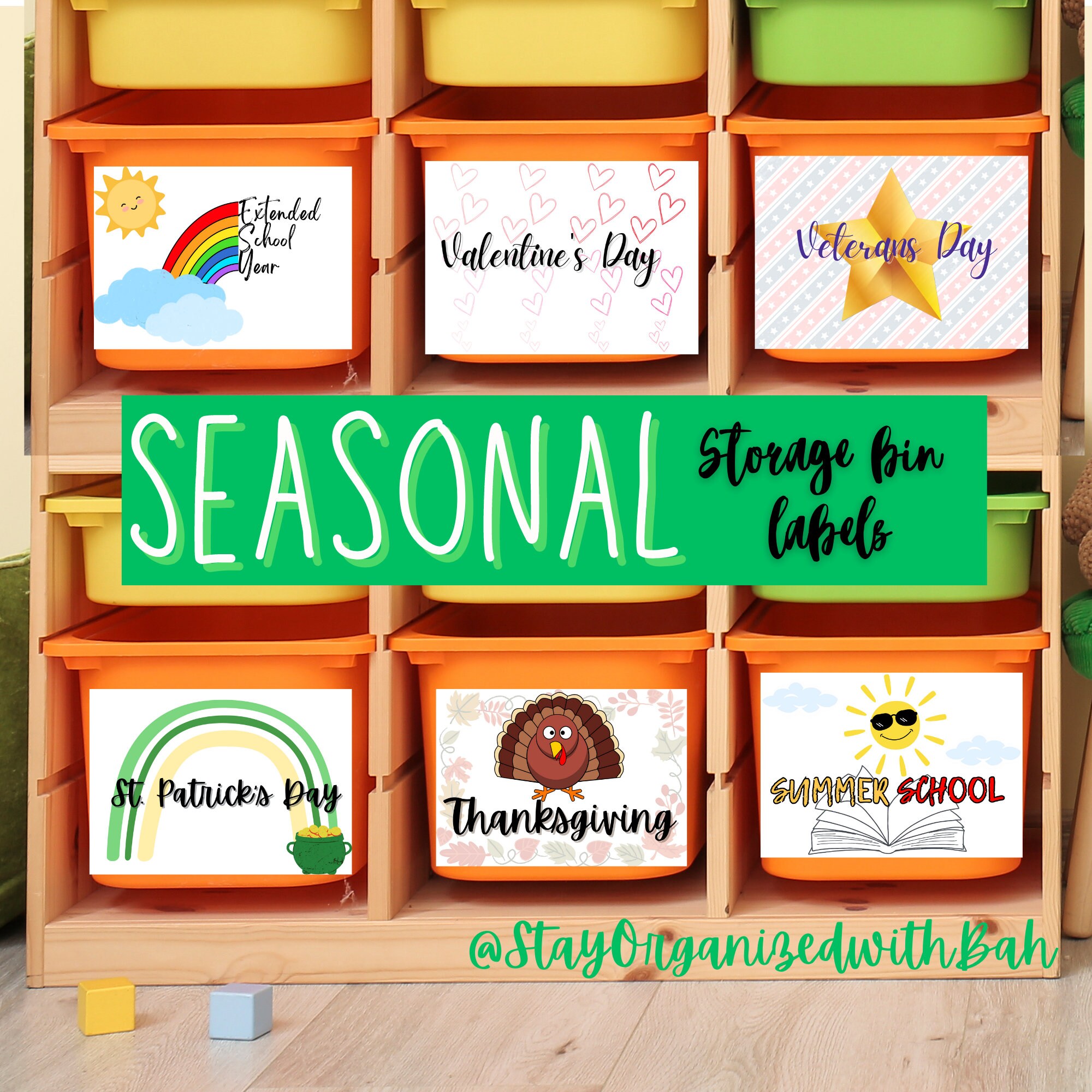 Back to School Organization Storage Bin Labels - Etsy