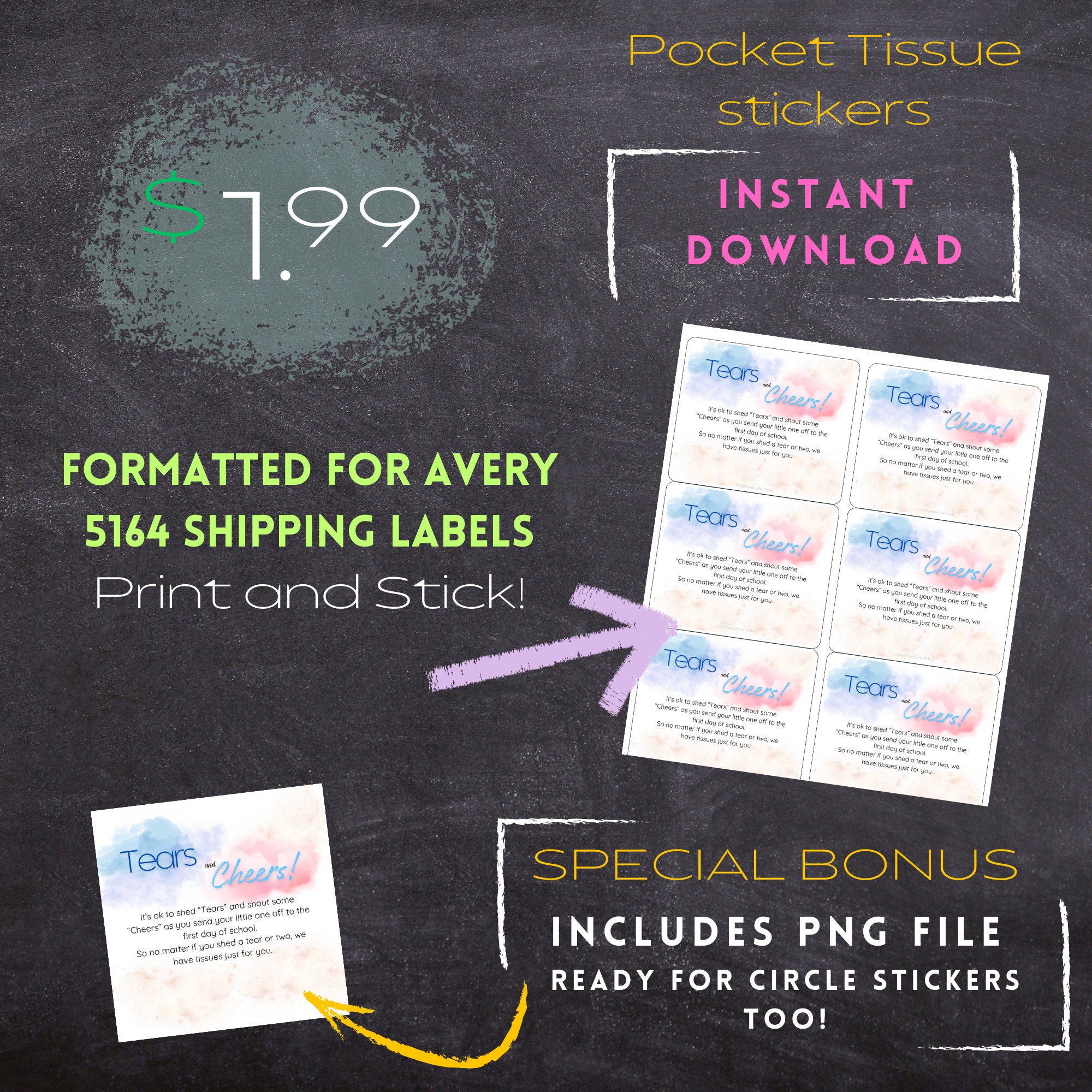 Tears and Cheers PNG Stickers | Instant Download | Printable | Back to ...
