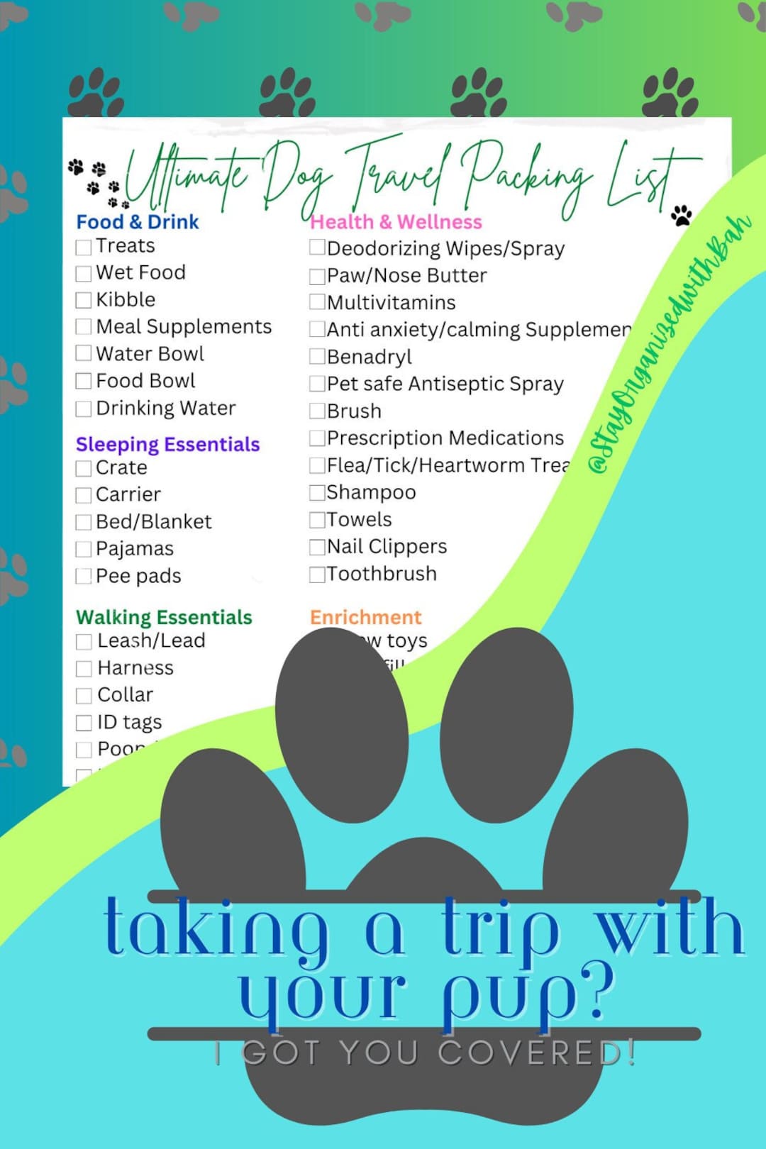 Ultimate Dog Travel Packing List | Instant Download - Etsy