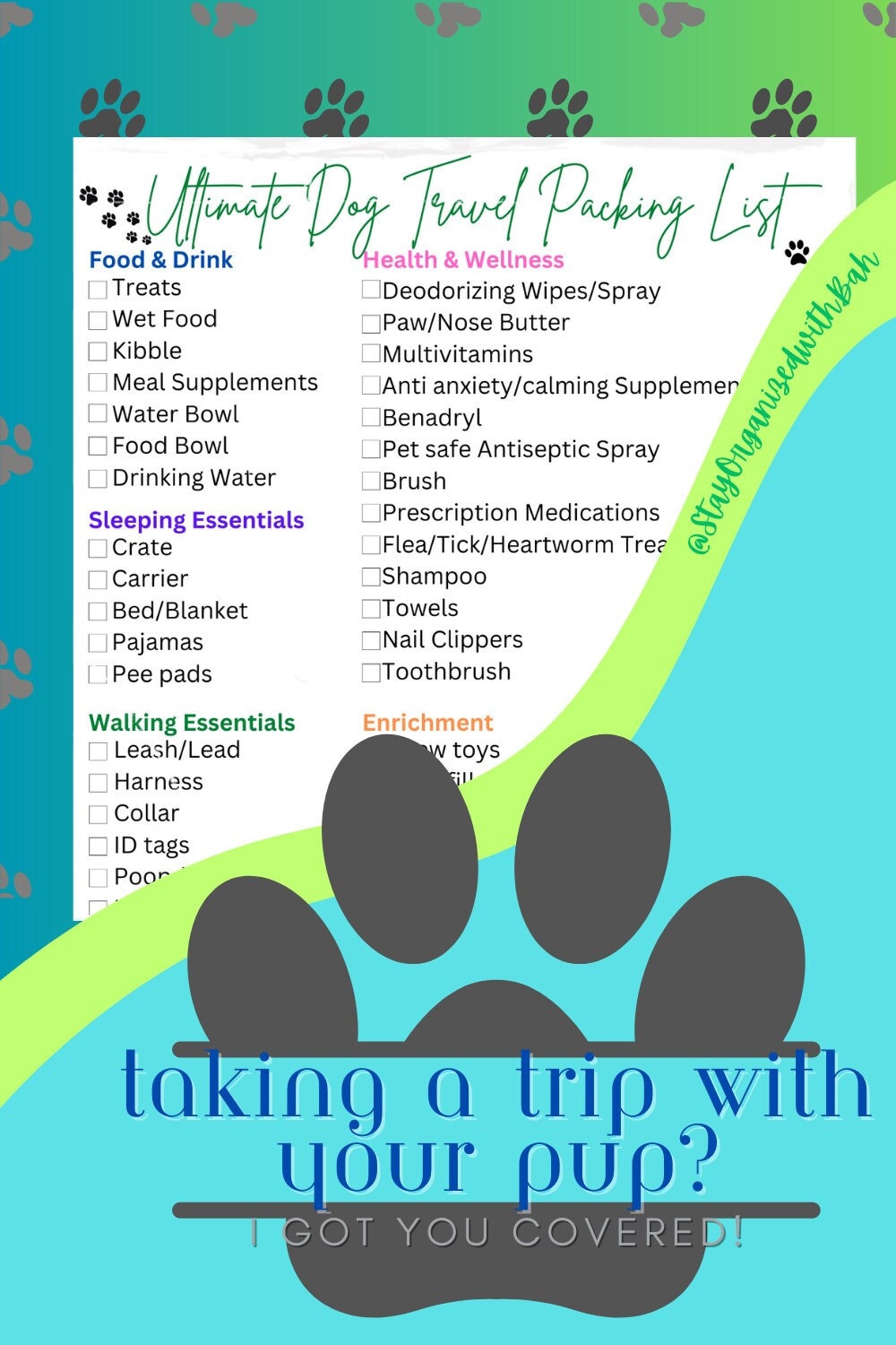 Ultimate Dog Travel Packing List | Instant Download - Etsy