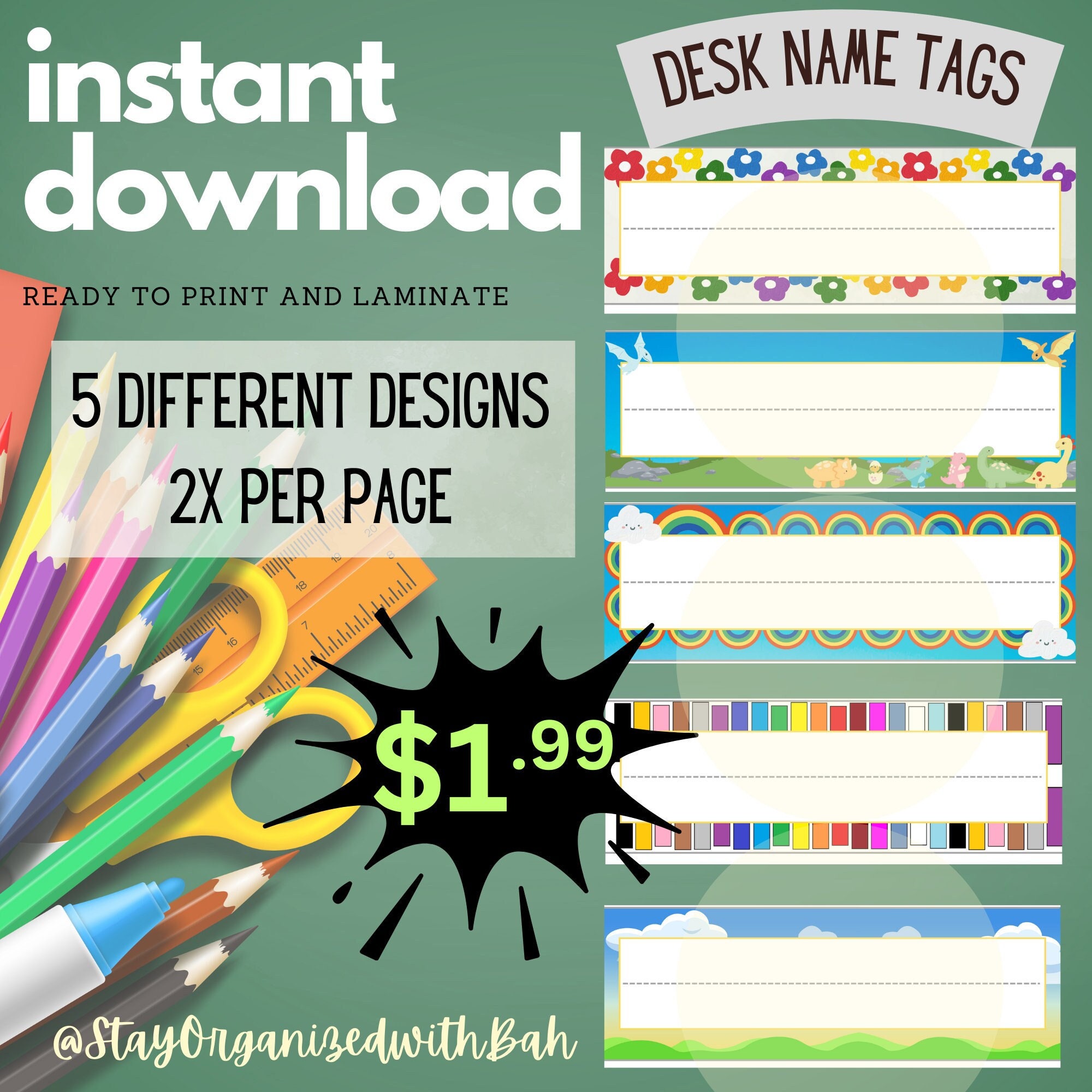 Printable Classroom Desk Name Tags | Instant Download | Back to School ...
