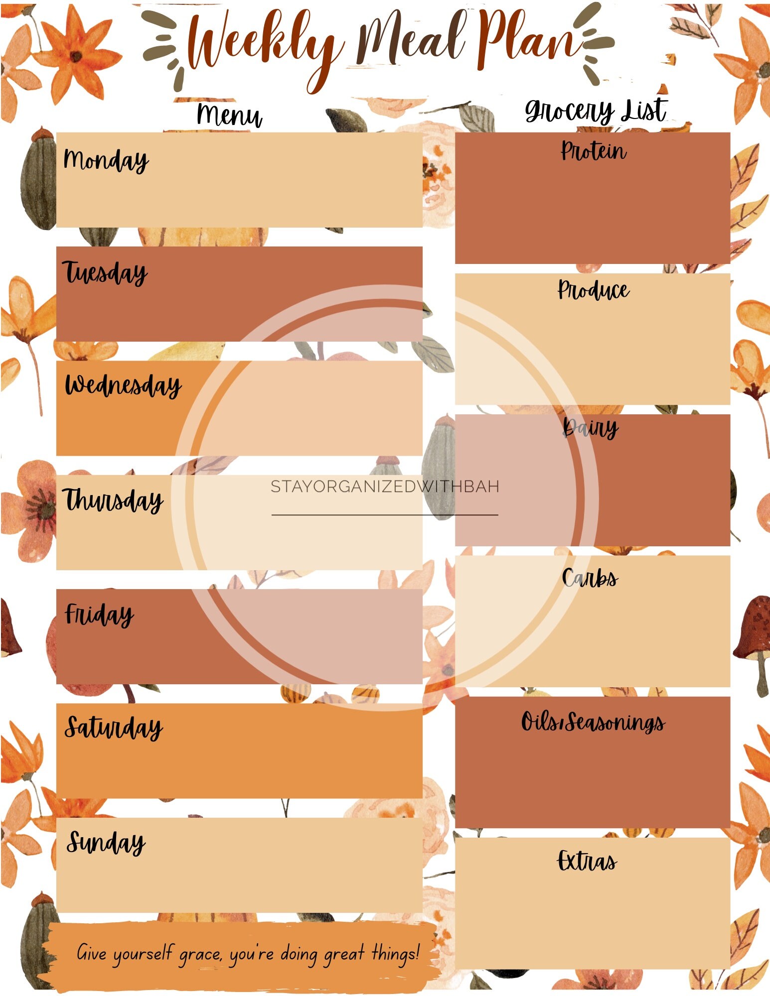 Printable Meal Planner: November - Etsy