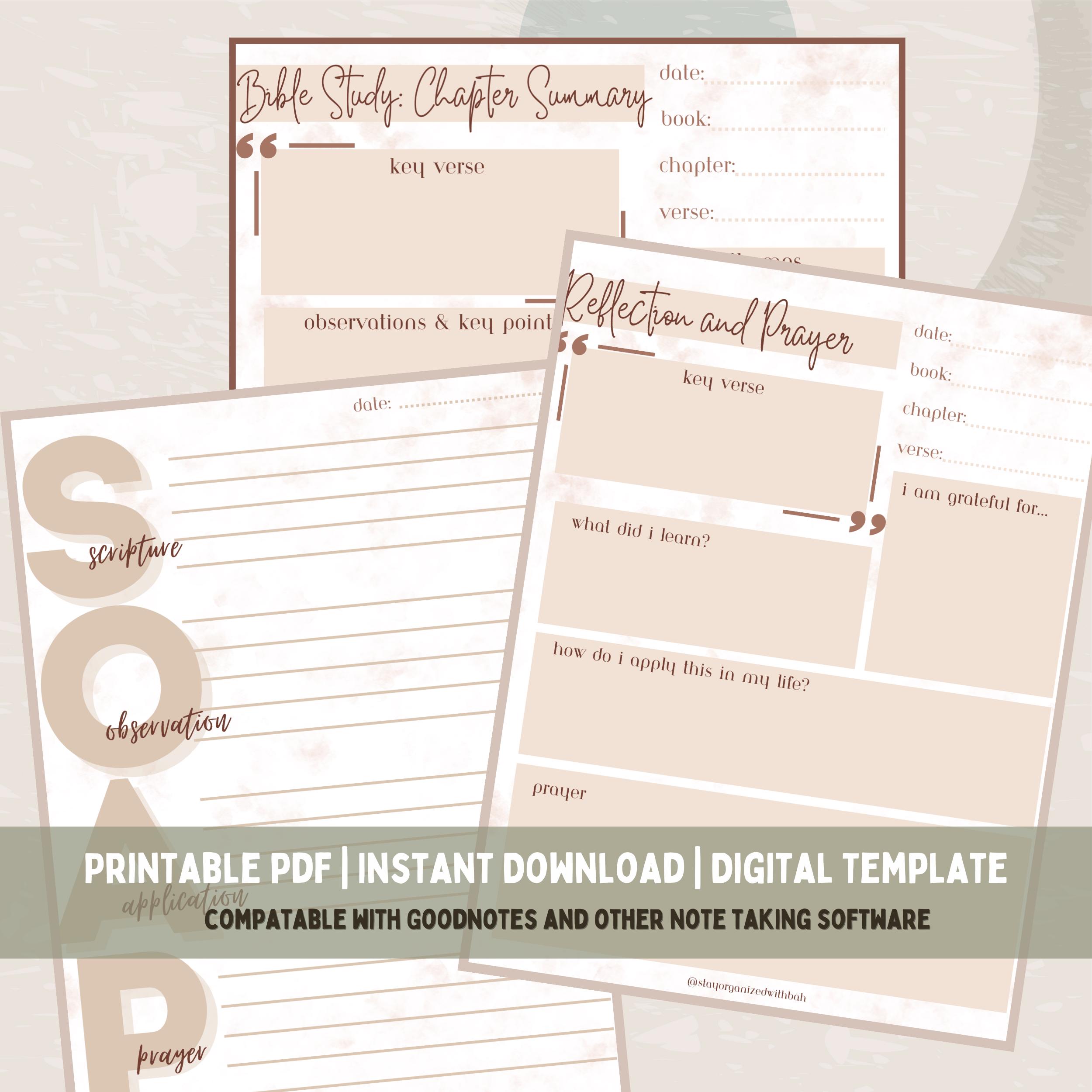 Bible Study Bundle | Chapter Summary, Reflection & Prayer, SOAP ...