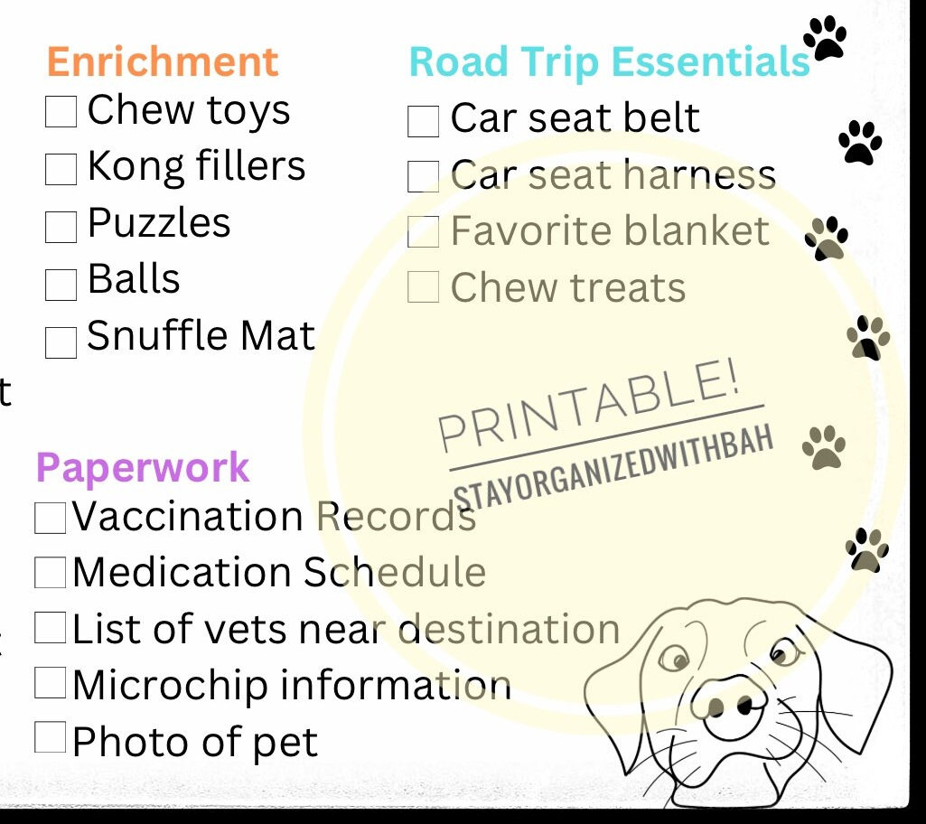 Ultimate Dog Travel Packing List | Instant Download - Etsy