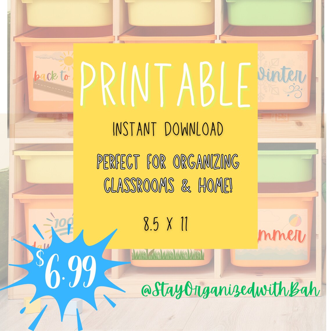 Back to School Organization Storage Bin Labels - Etsy