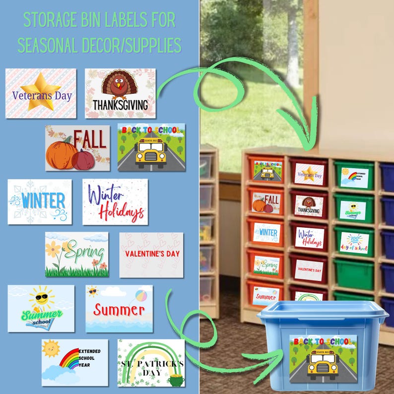 Ultimate Organization Bundle: Seasonal & Supply Bin Labels for Schools ...