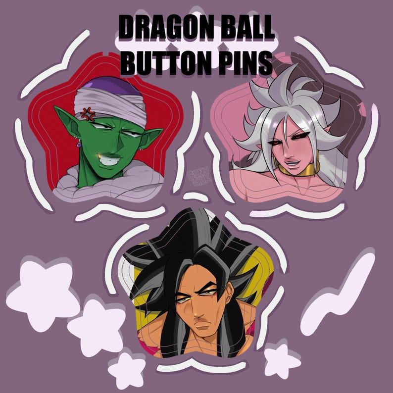 Dragon Ball Button Pins - Etsy