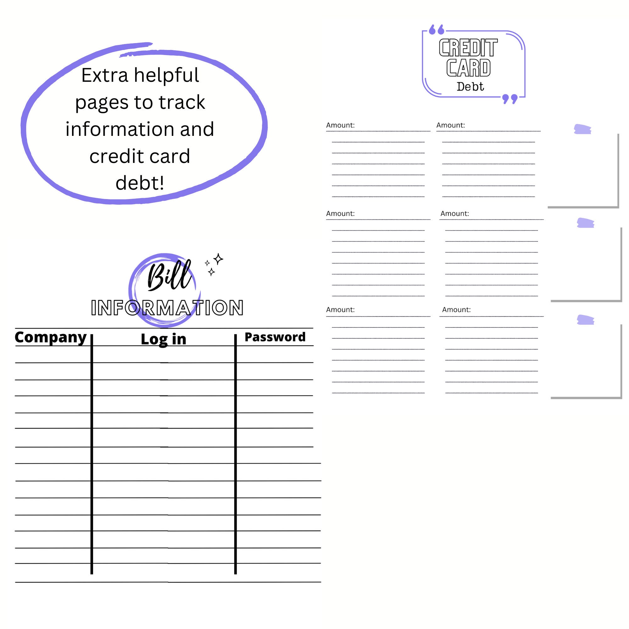 Printable Budget Bill Book - Etsy