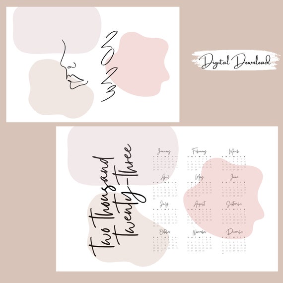 Digital Wall Calander 2023 Minimalist - Etsy