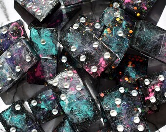 Galaxy Domino Set, Double Six Dominoes, Resin Dominoes, Glow in the ...