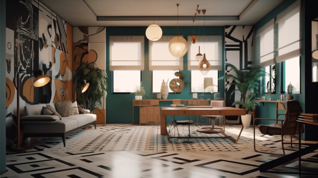 Artistic Office Space Zoom Backdrop - Etsy