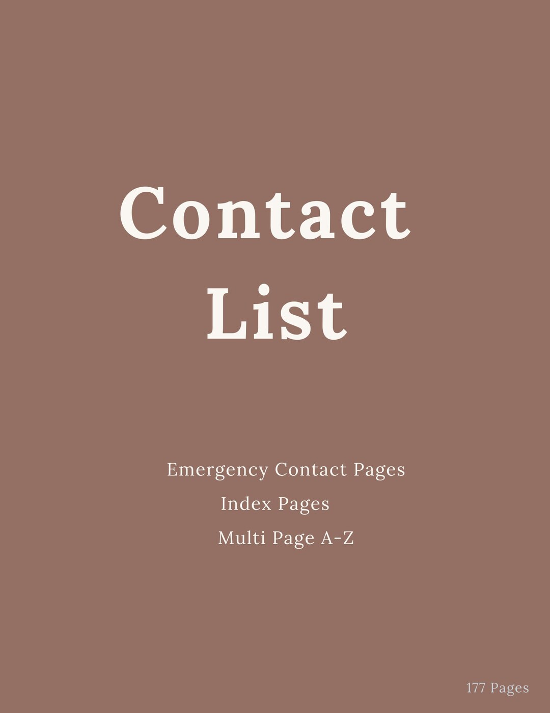 Printable Contact List, Address Book Printable, Client Contact ...