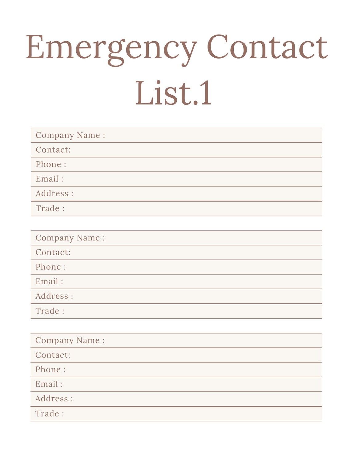 Printable Contact List, Address Book Printable, Client Contact ...