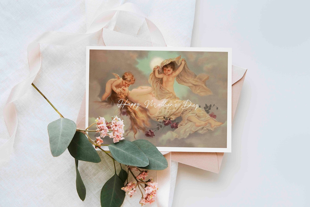 Cherubs and Naked Female Illustrationpostcard for Momvintage - Etsy