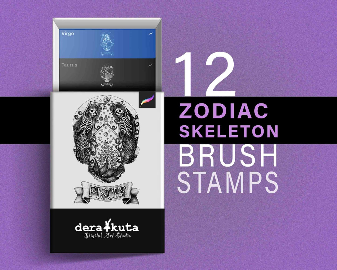 Skeleton Zodiac Sign Brush Sethoroscope Procreate - Etsy