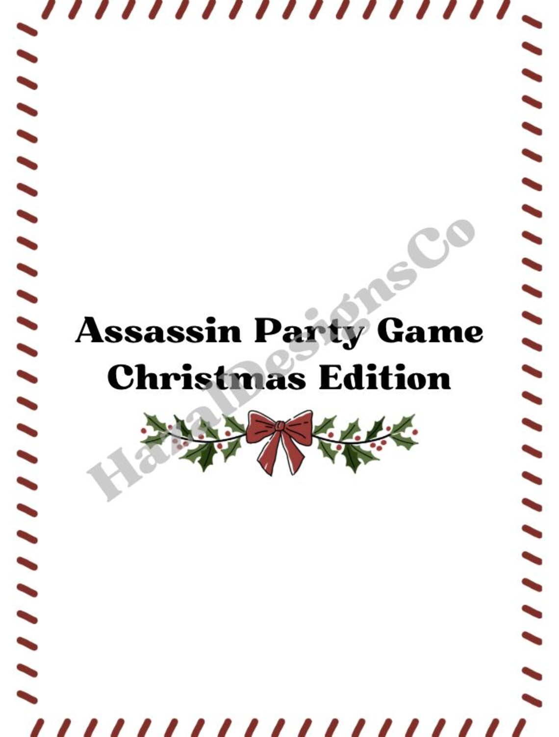 Christmas Assassin Party Game | Holiday Icebreaker (instant Download ...
