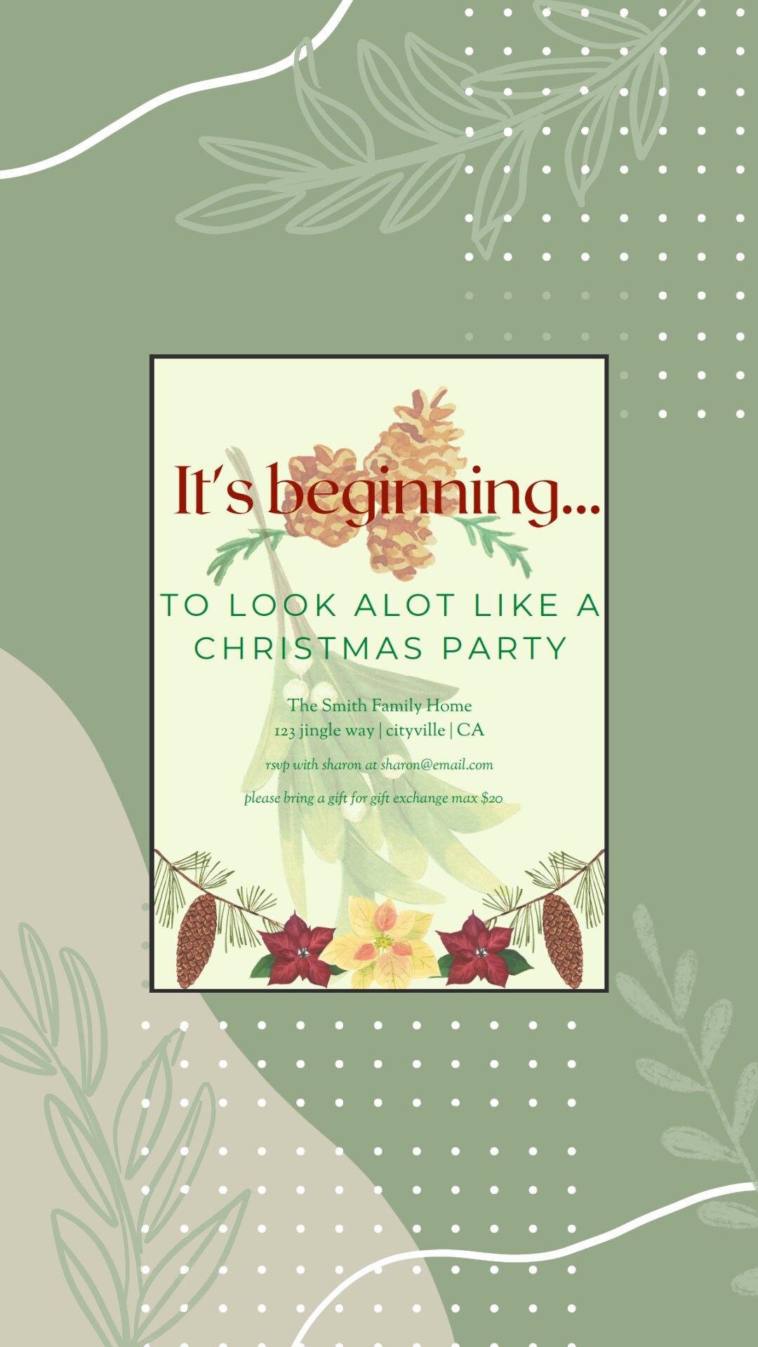 Christmas Party Invitation, It's Beginning to Look a Lot Like Christmas ...