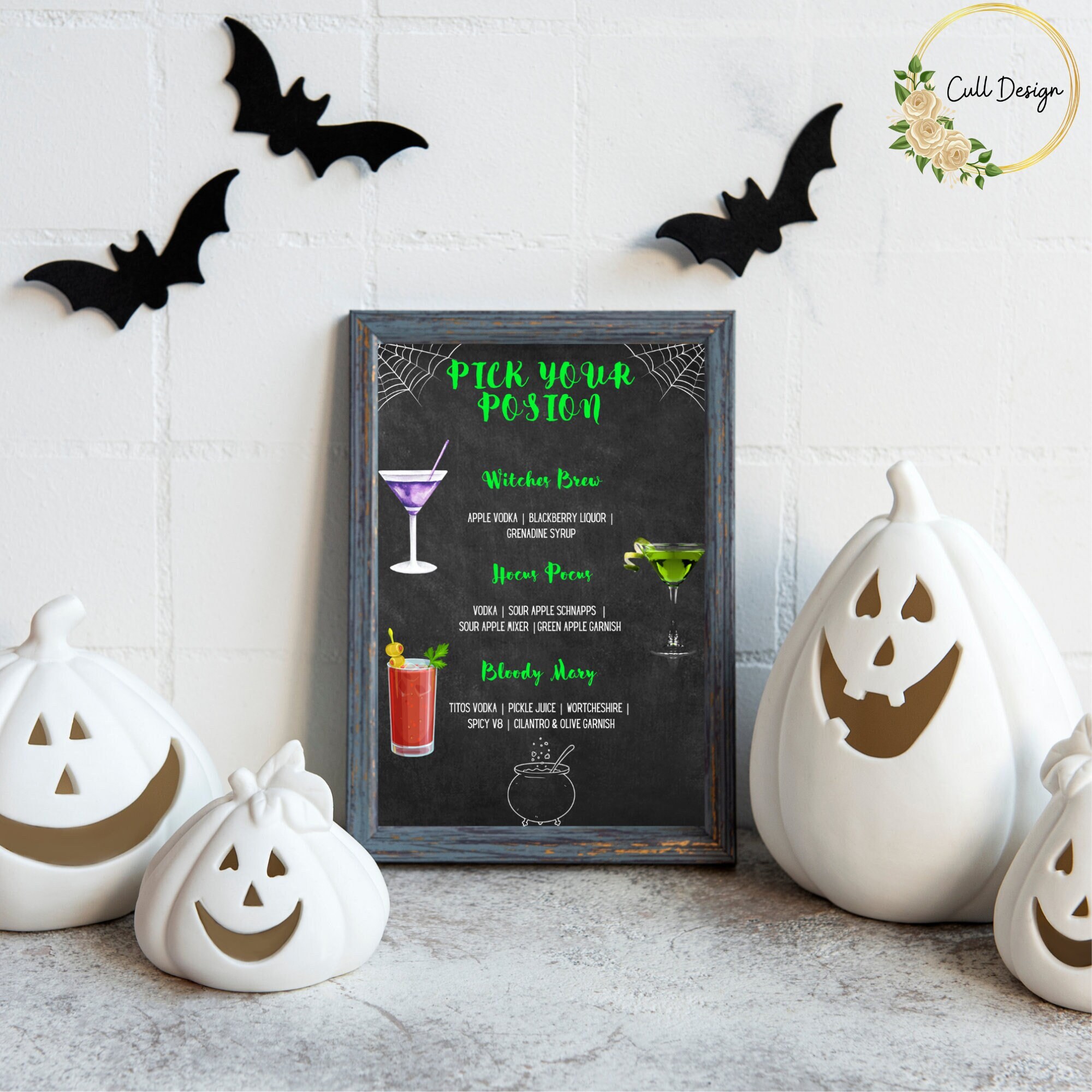 Halloween Drinks Menu Template, Halloween Signature Cocktails Template ...