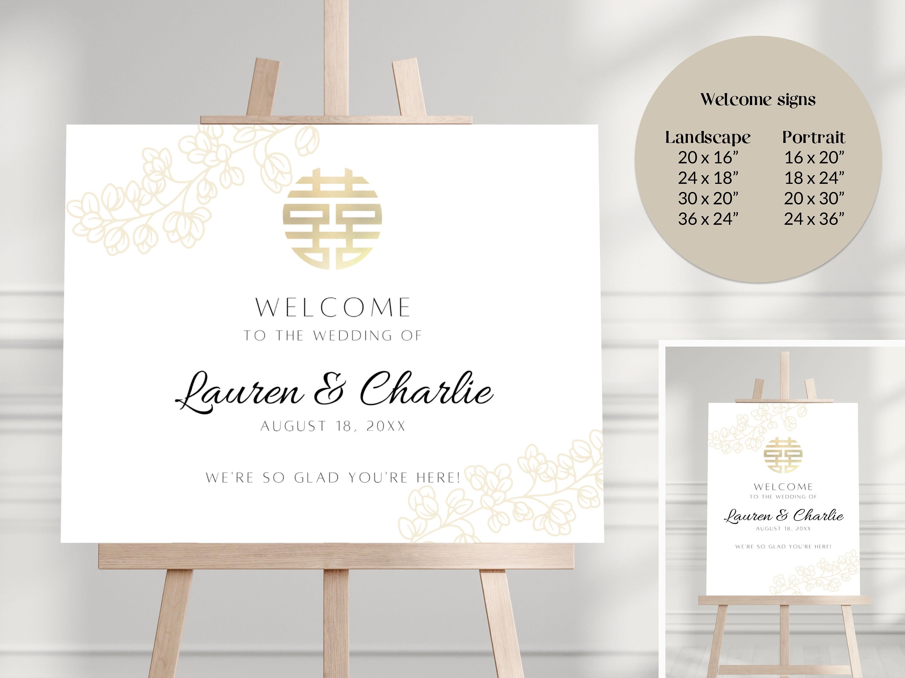 Chinese Wedding Template Bundle: Invitations, Cards, & Signs | Editable ...