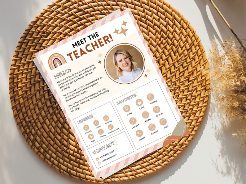 Meet the Teacher, Teacher Template, Back to School Flyer, Teacher ...