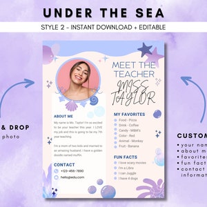 Meet the Teacher Editable, Sea Classroom Decor, Back to School Flyer ...