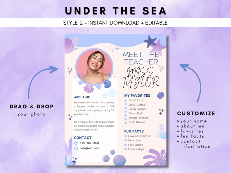 Meet the Teacher Editable, Sea Classroom Decor, Back to School Flyer ...