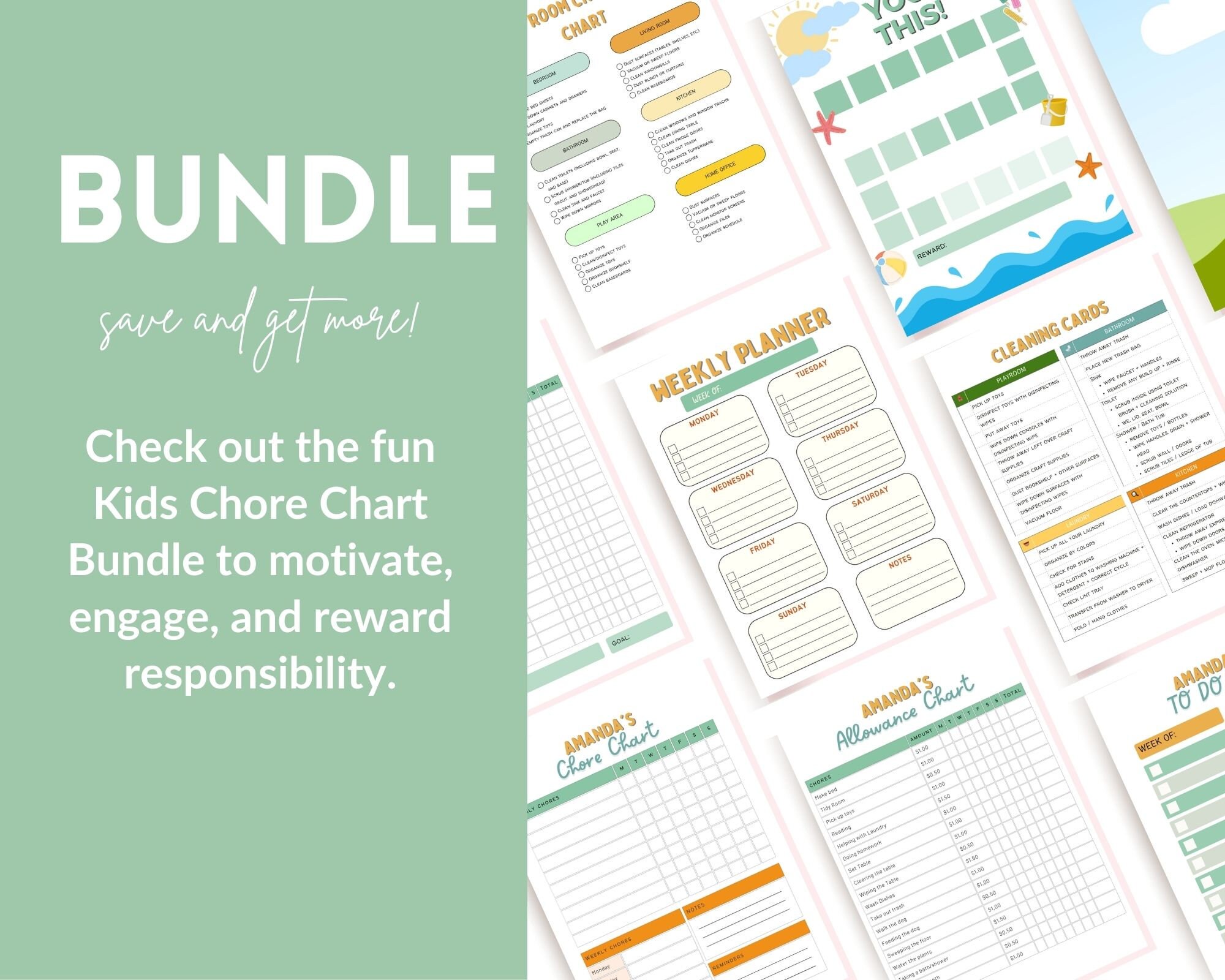 Daily Checklist for Kids, Routine Chore Chart, Printable Visual ...