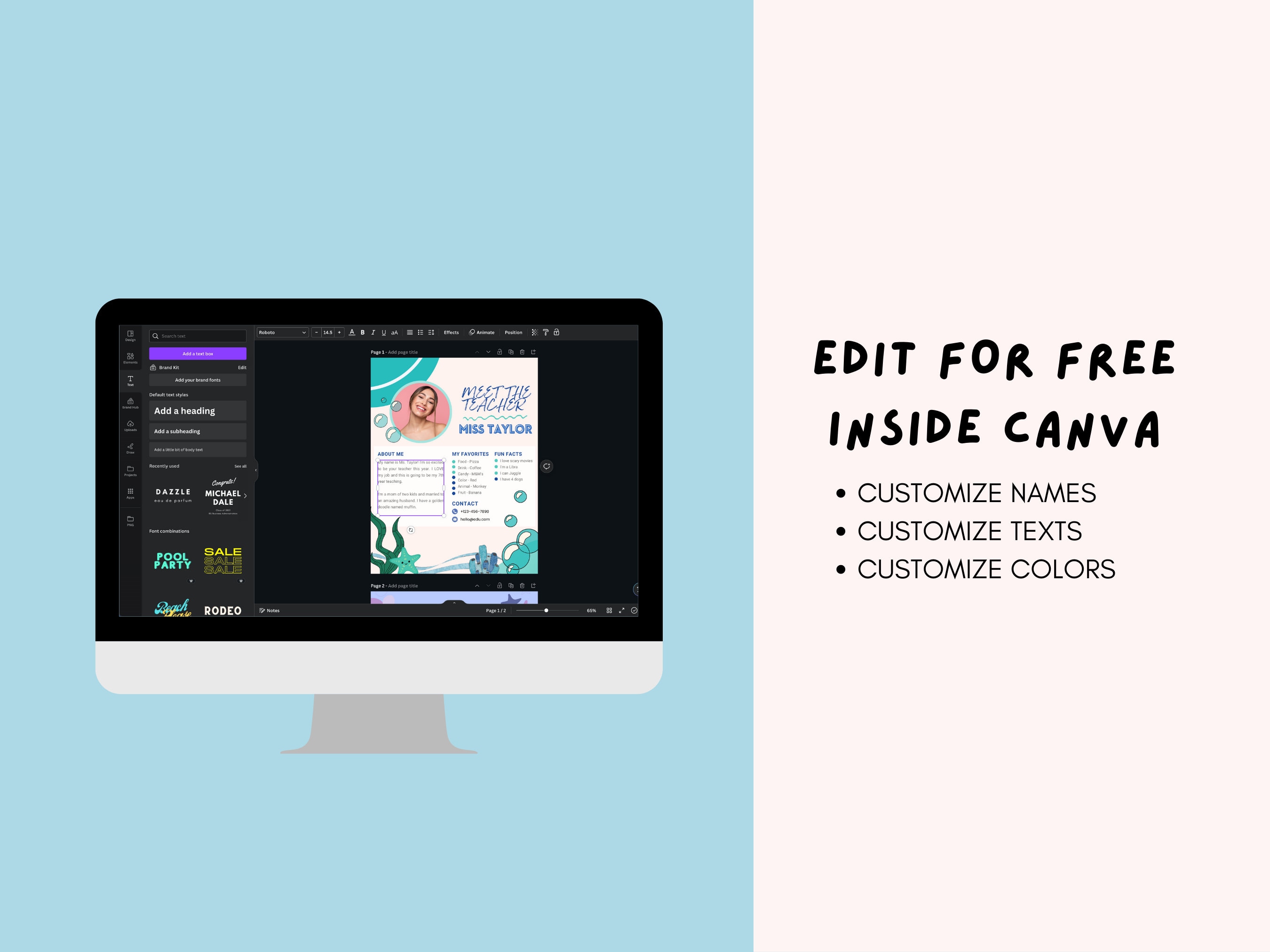 Meet the Teacher Editable, Sea Classroom Decor, Back to School Flyer ...