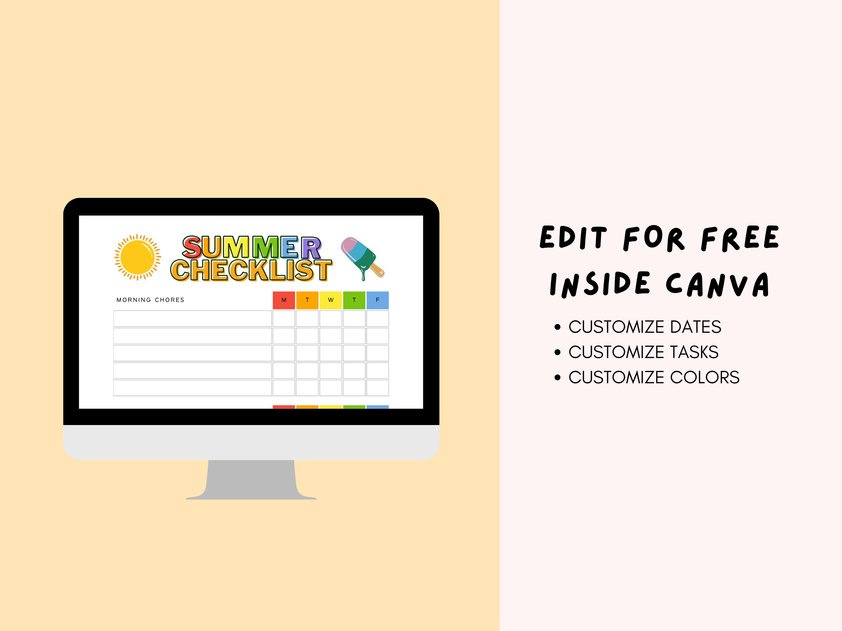 Summer Schedule Printable, Kids Summer Checklist, Printable Summer ...