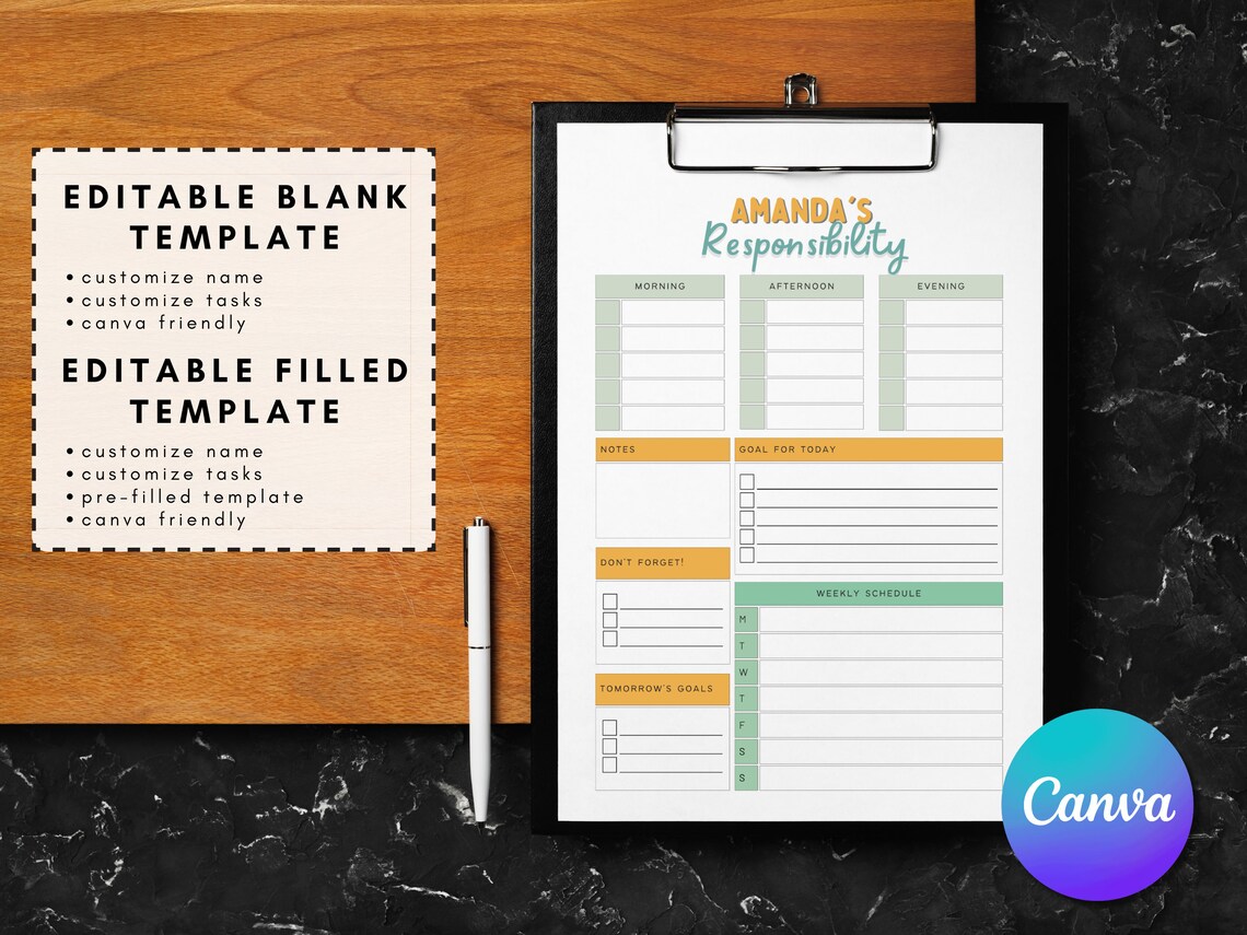 Kids Chore Chart Bundle, Printable Daily School Routine, Reward Chart ...