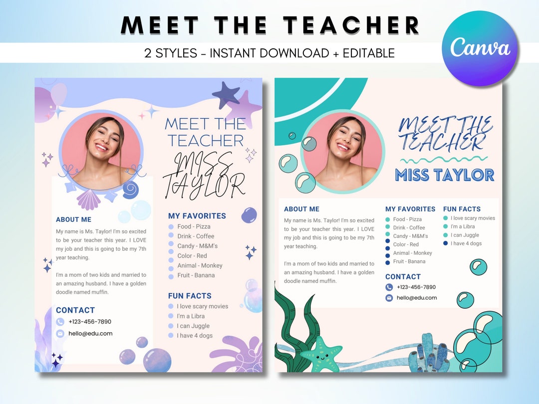 Meet the Teacher Editable, Sea Classroom Decor, Back to School Flyer ...